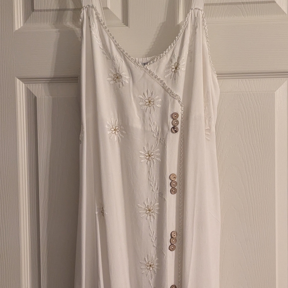 raya sun | Dresses | Raya Sun White Cotton Blend Dress | Poshmark